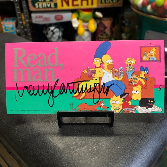 Other | Vtg 9 Nancy Cartwright Autographed The Simpsons Bookmark Bart ...